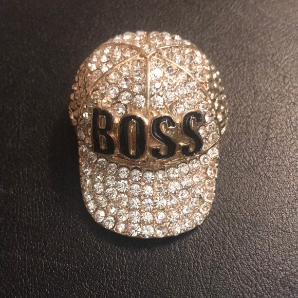 Jewelry | Boss Crystal Hat Pendant | Poshmark